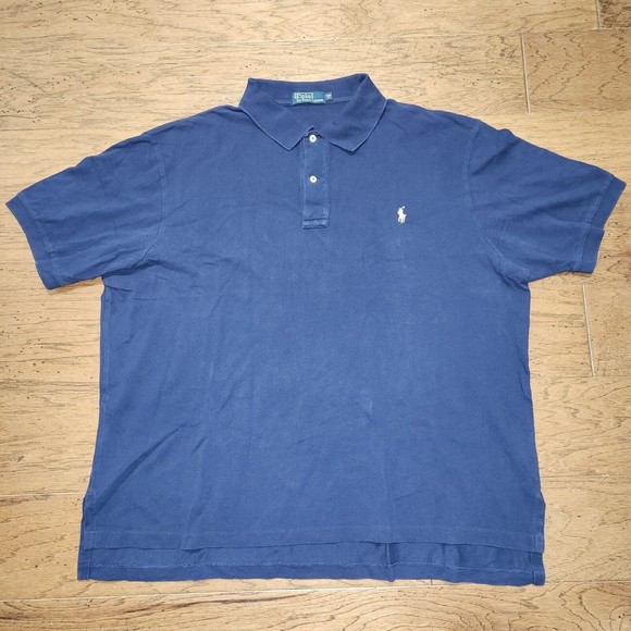 Polo Ralph Lauren | Shirts | Polo Ralph Lauren Mens 2xb Navy Blue Casual Short Sleeve Polo Shirt ...